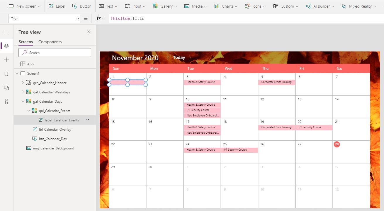 Make A Calendar In Power Apps - Part 2 - Matthew Devaney