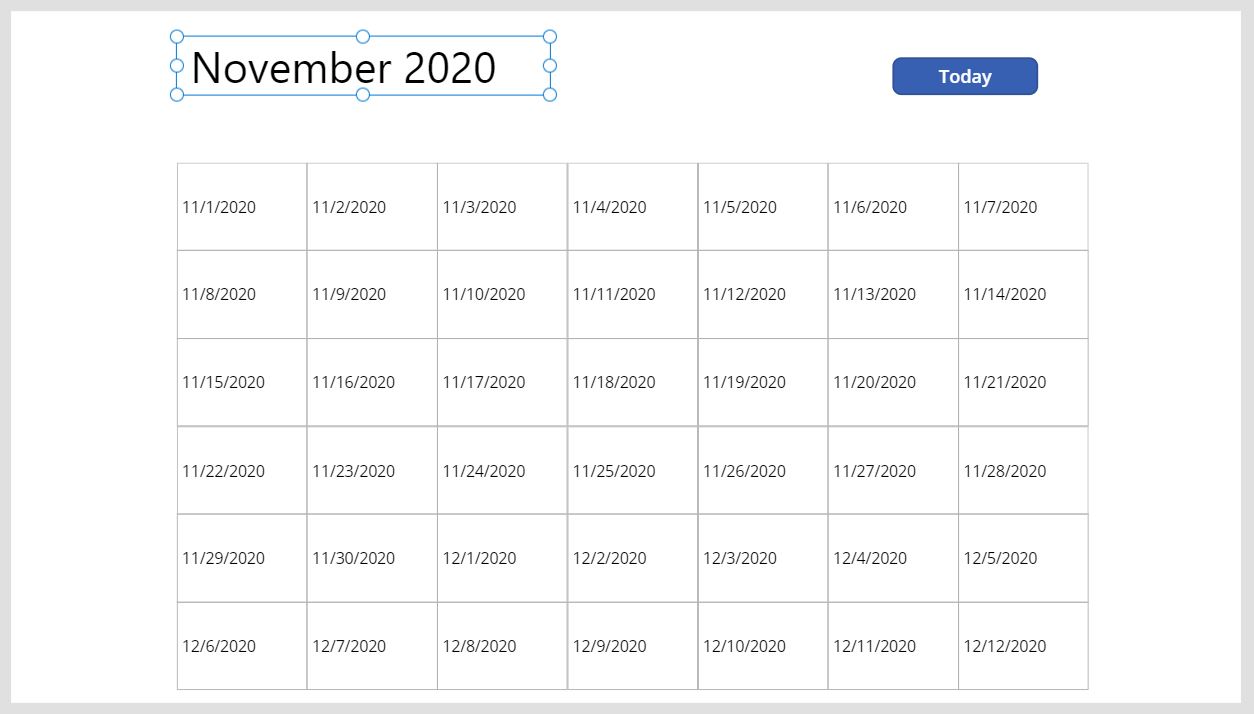 Make A Calendar In Power Apps - Part 1 - Matthew Devaney