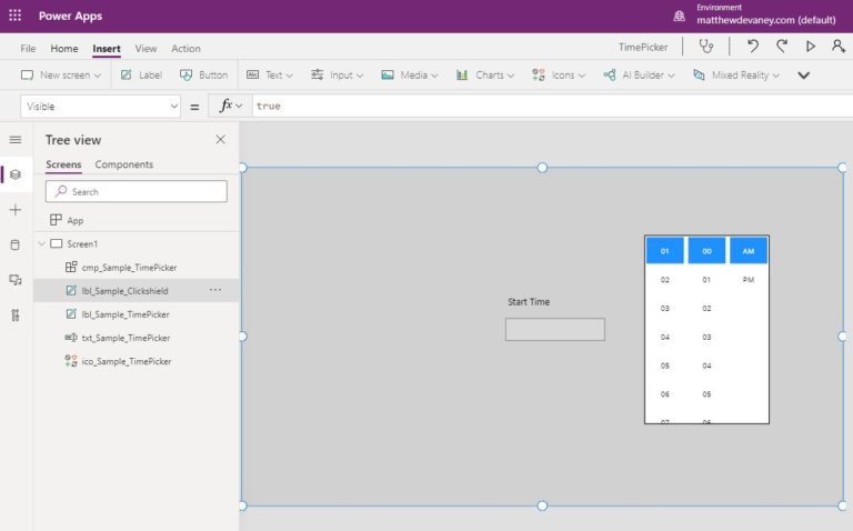 Make A Time Picker In Power Apps - Matthew Devaney