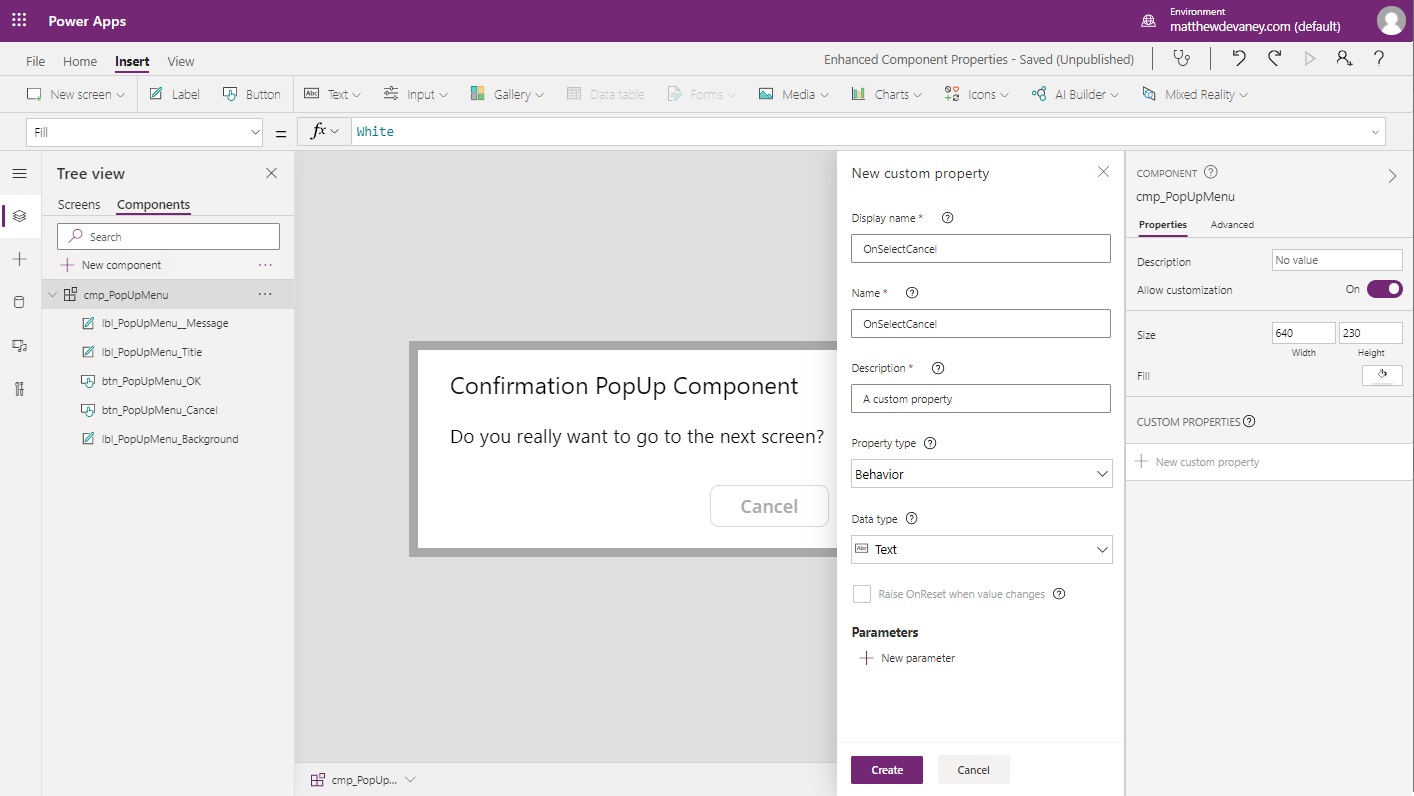 Power Apps Component With An OnSelect Property - Matthew Devaney