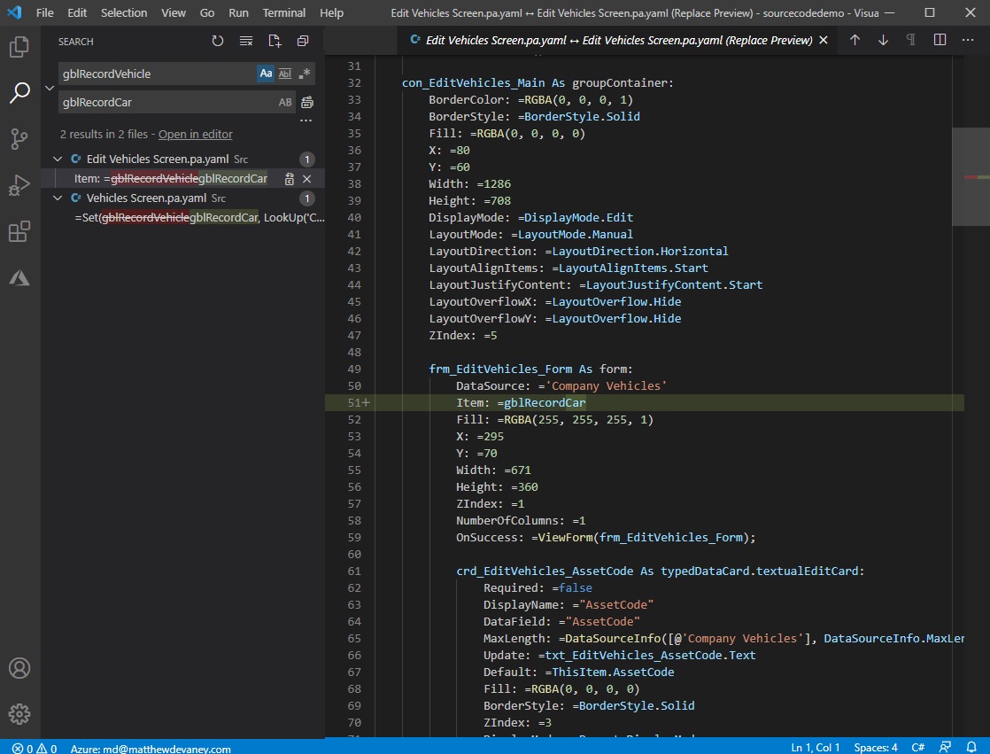 Power Apps Source Code Tool - Matthew Devaney