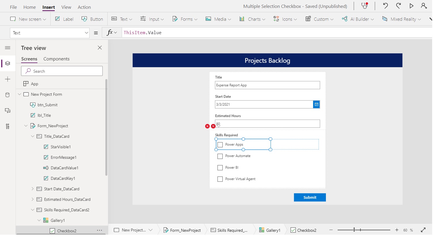 Power Apps Multiple Selection Checkbox - Matthew Devaney