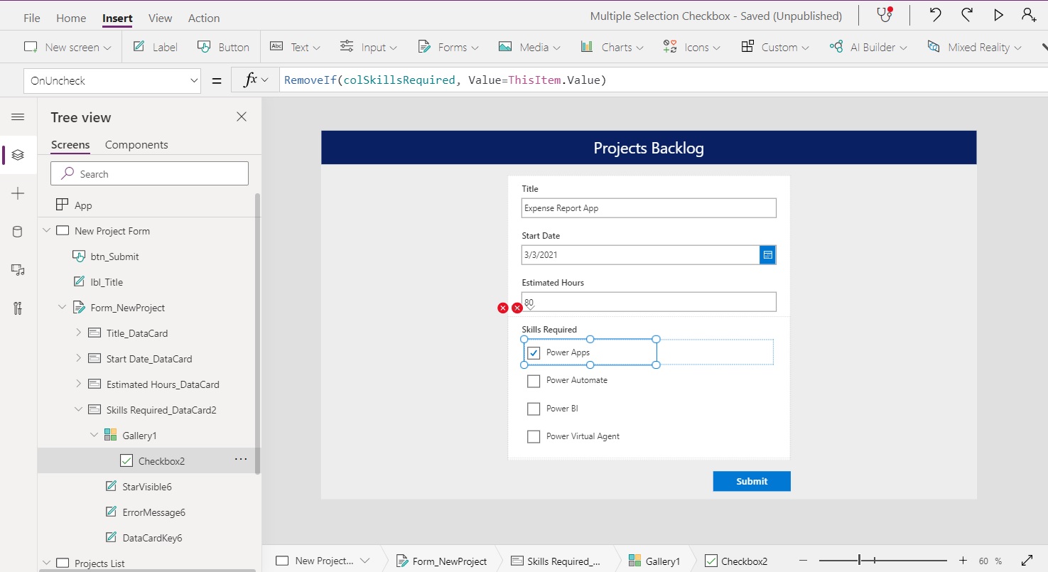 Power Apps Multiple Selection Checkbox - Matthew Devaney