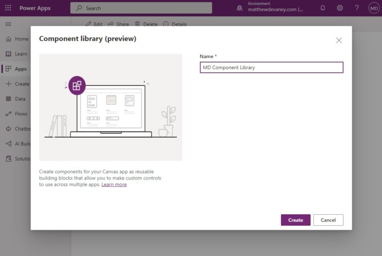 Make A Power Apps Component Library To Share And Reuse Components
