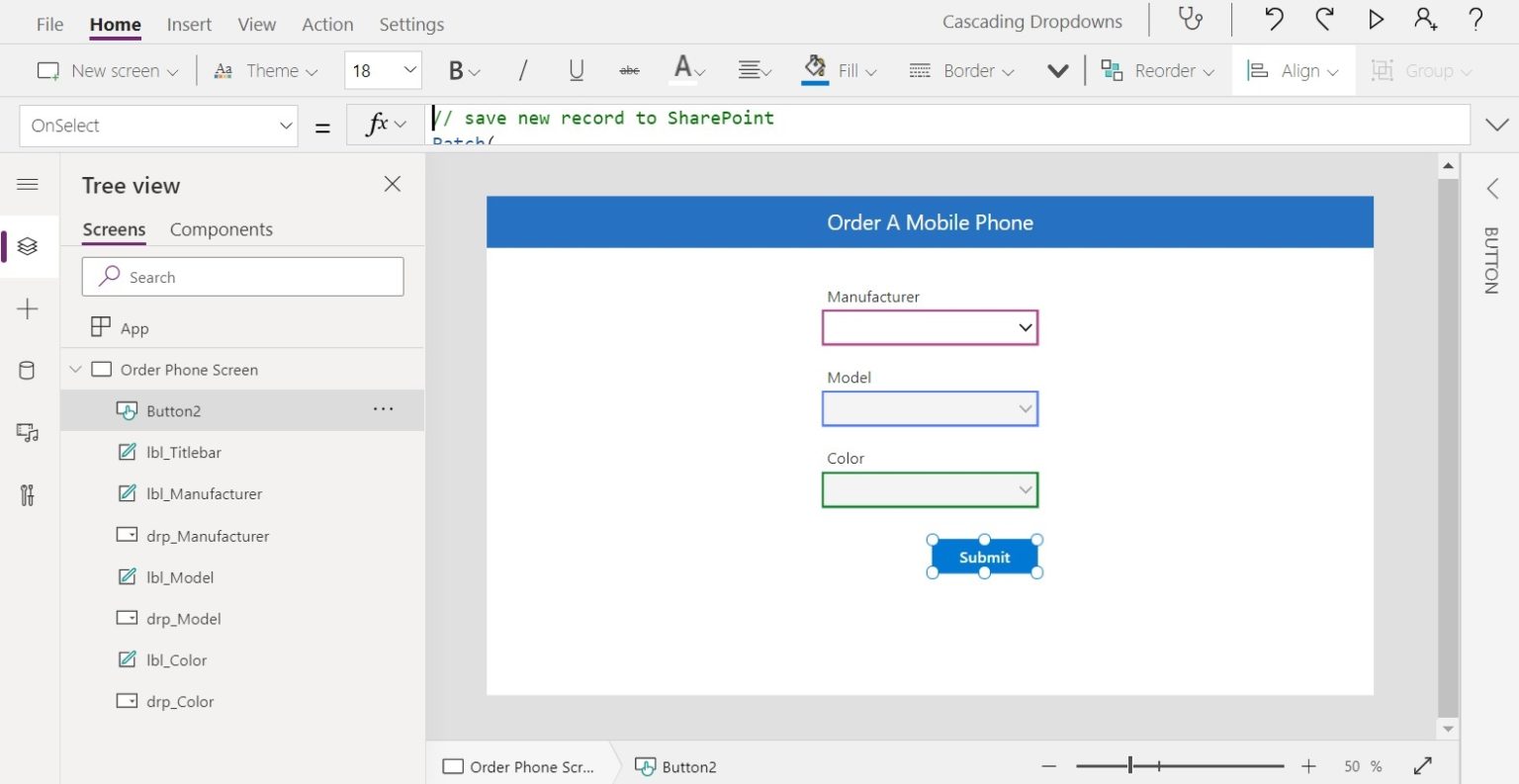 Create Cascading (Dependent) Dropdowns In Power Apps