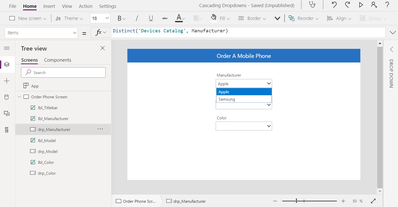 Create Cascading (Dependent) Dropdowns In Power Apps