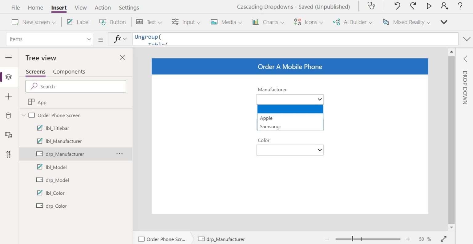 Create Cascading (Dependent) Dropdowns In Power Apps