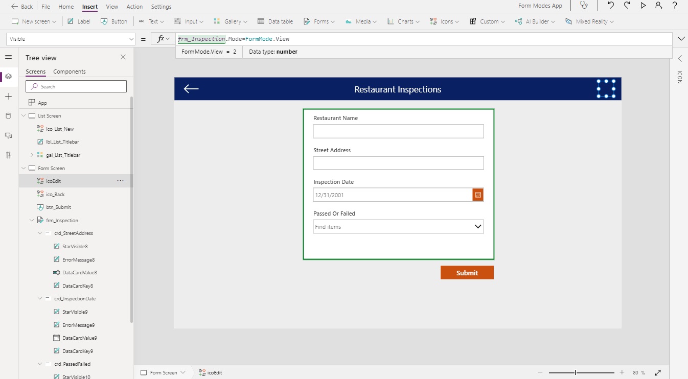 Power Apps Form Modes - NewForm, EditForm and ViewForm