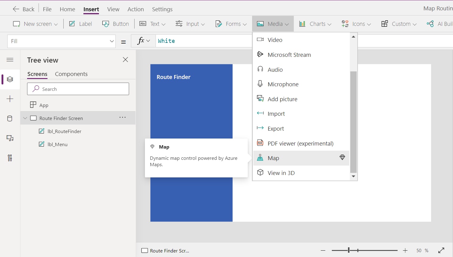 Show A Route On A Power Apps Map