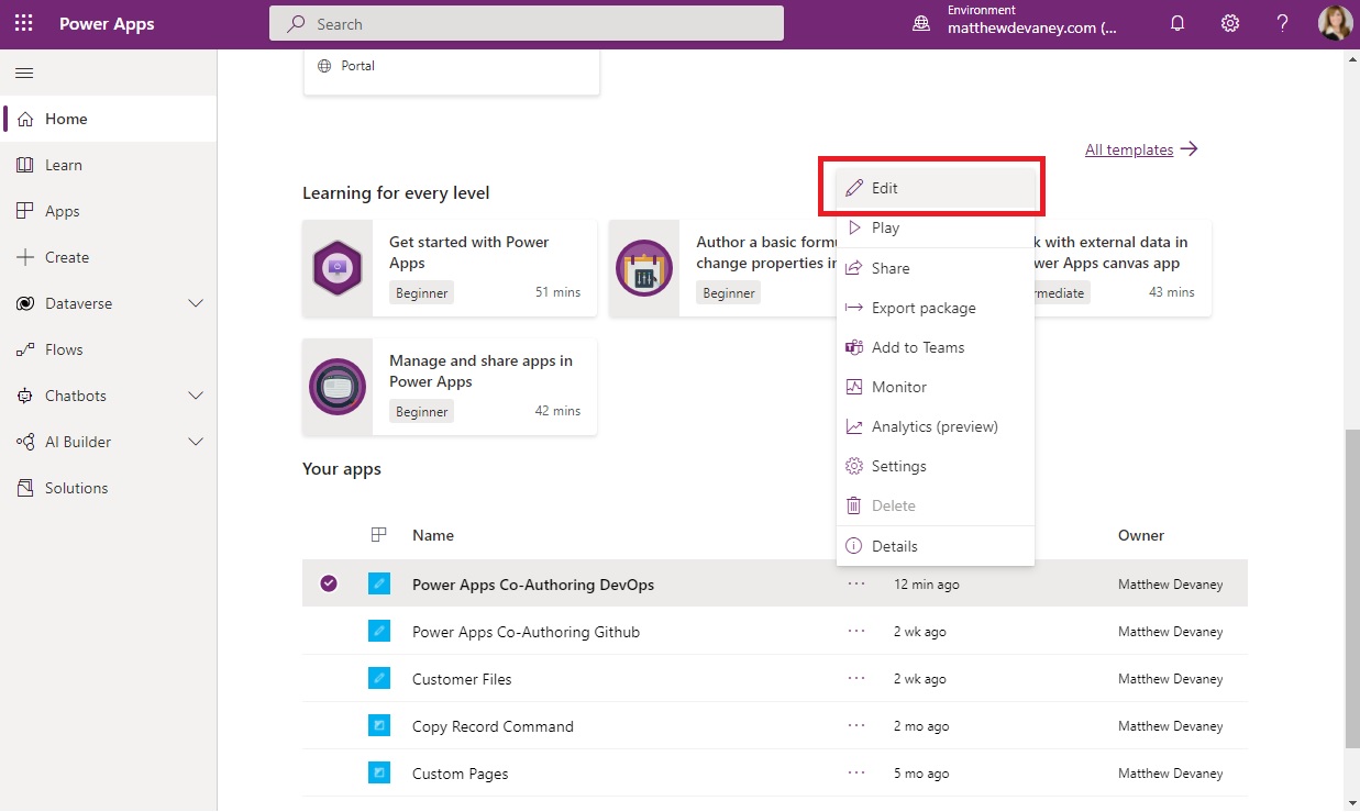 How To Setup Power Apps Co-Authoring - Azure Dev Ops Version