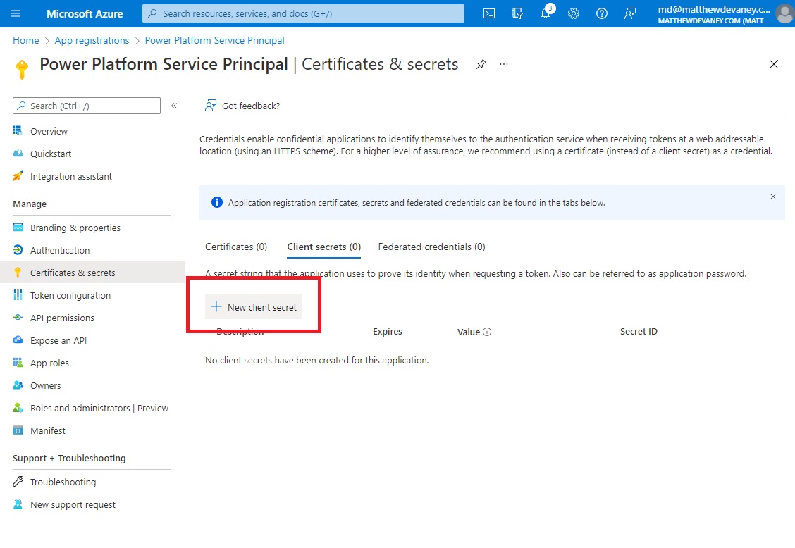 A Visual Guide To Power Platform Service Principal Setup