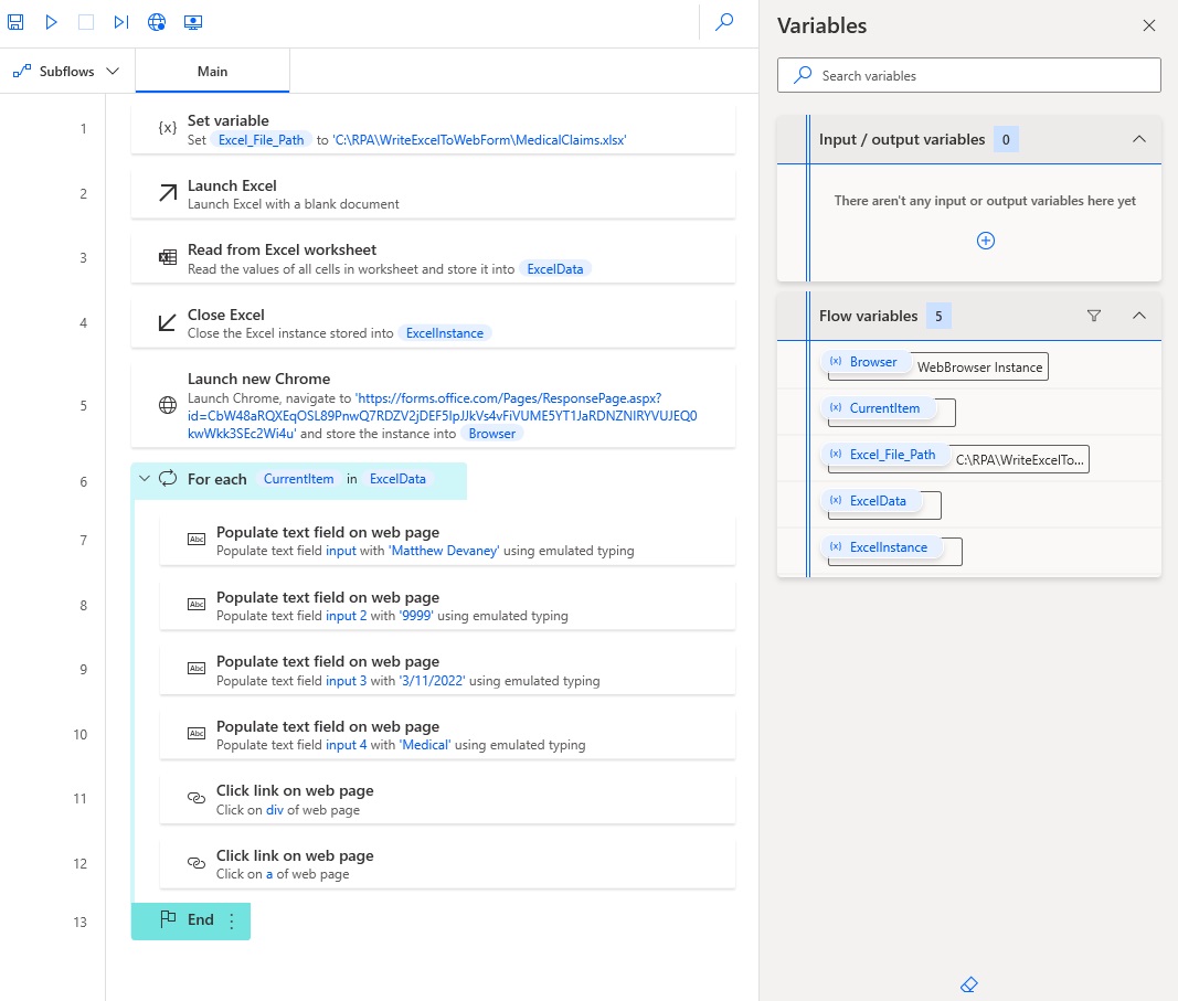 Power Automate Desktop: Data Entry From Excel To Website