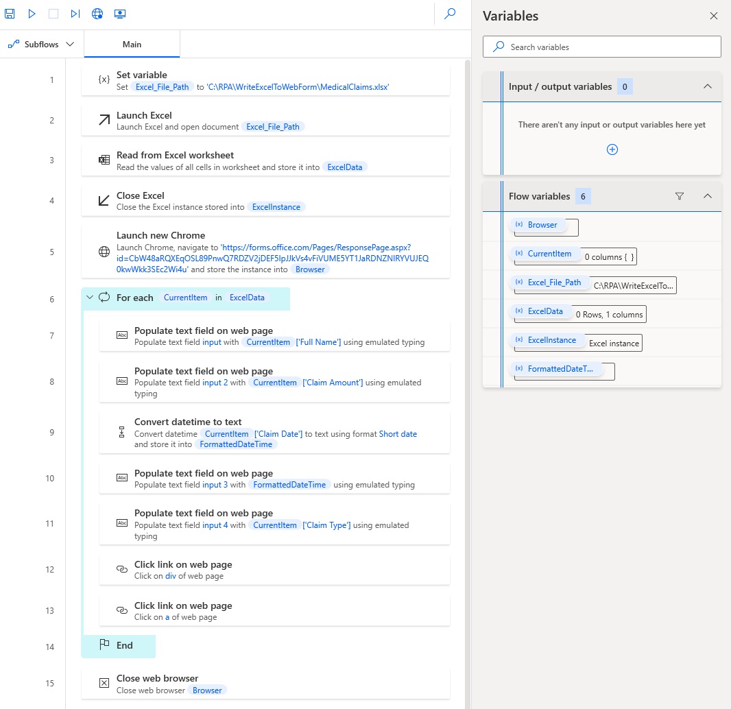 Power Automate Desktop: Data Entry From Excel To Website