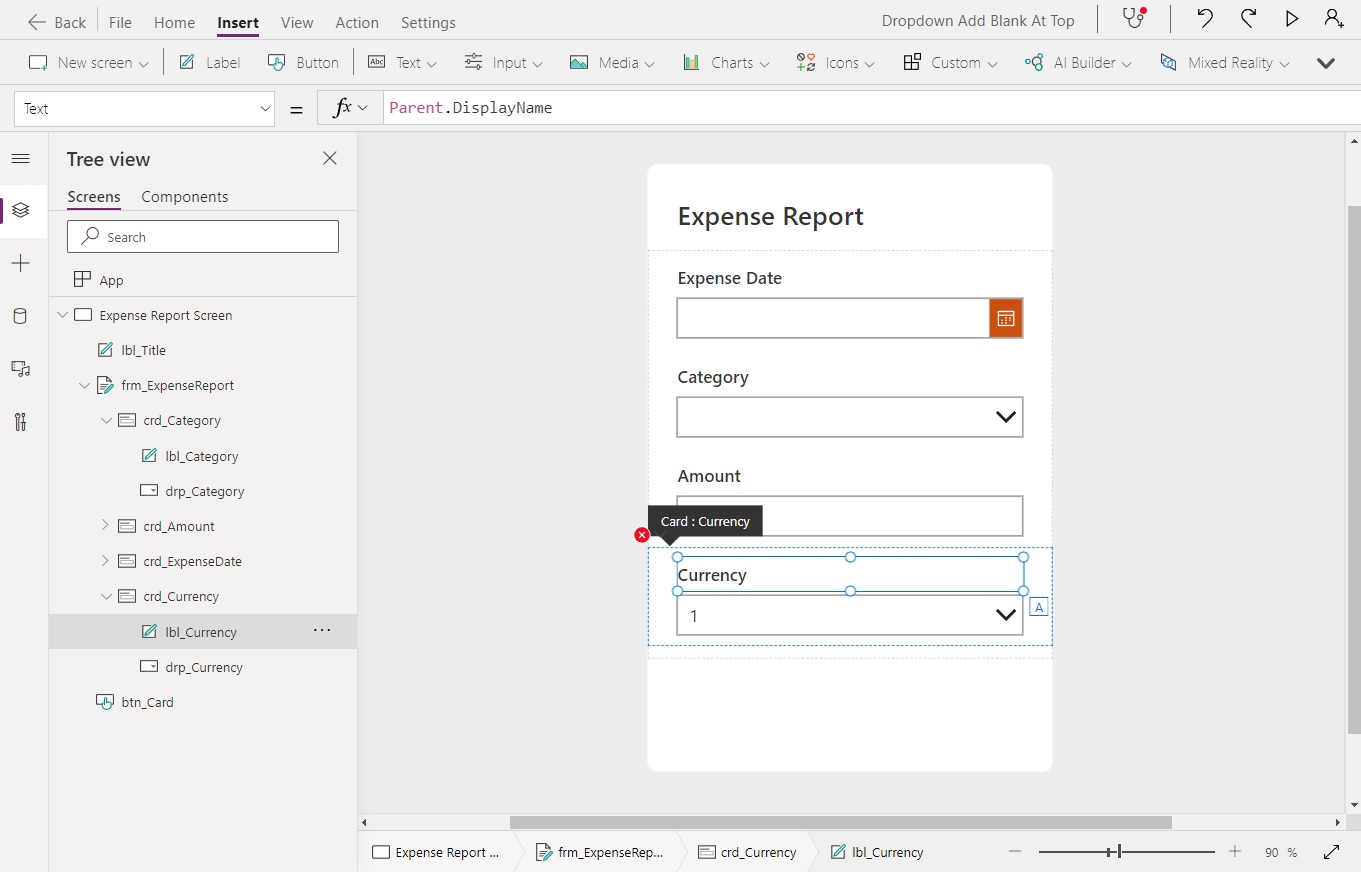 How To Add A Blank Value To A Dropdown List In Power Apps