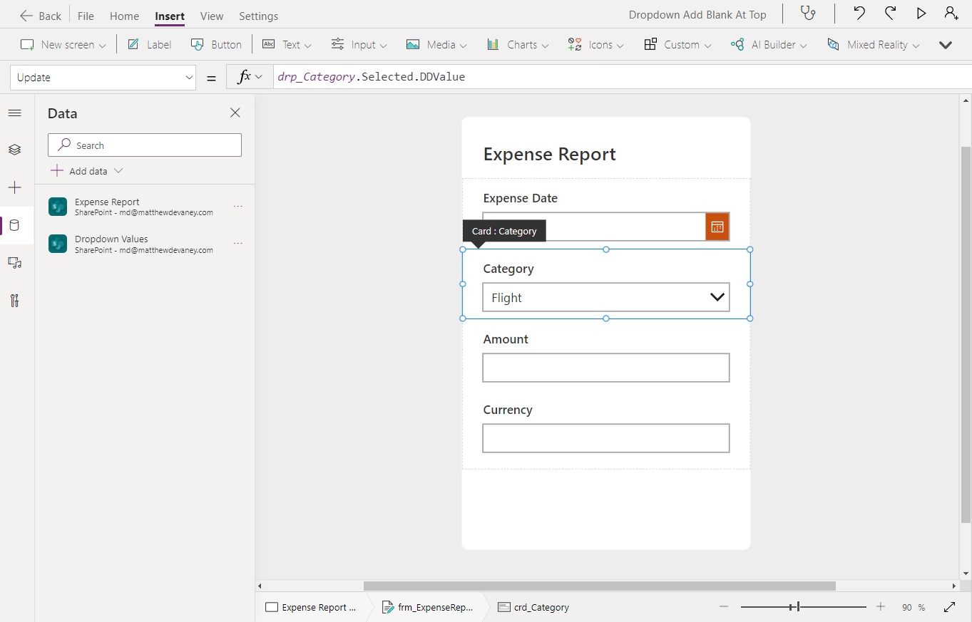 How To Add A Blank Value To A Dropdown List In Power Apps