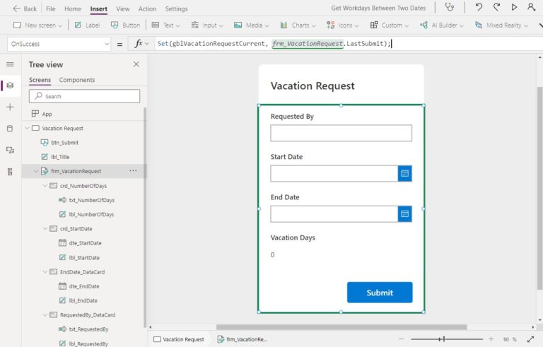 Power Apps Calculate Business Days Excluding Weekends & Holidays