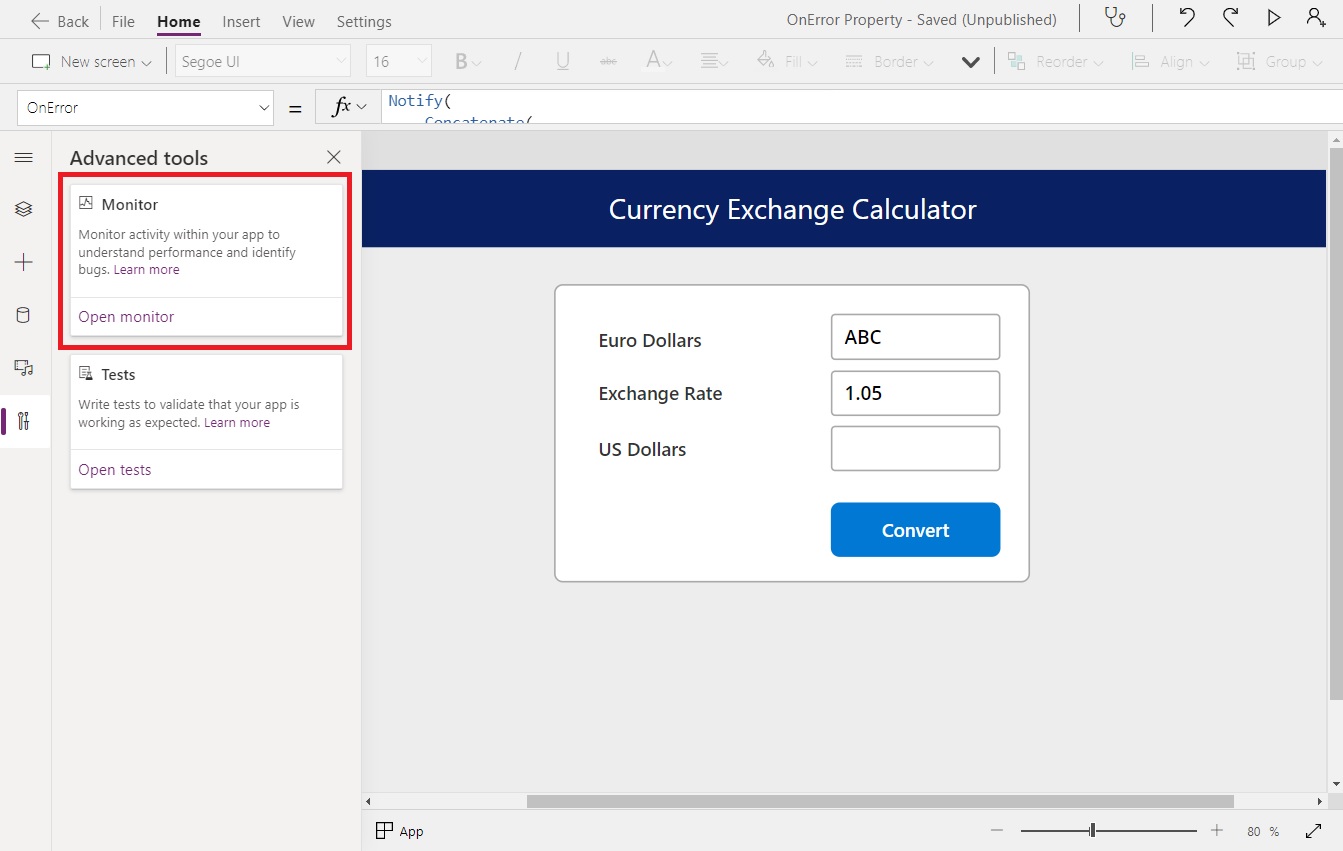 Power Apps OnError Property: Capture & Log Unexpected Errors