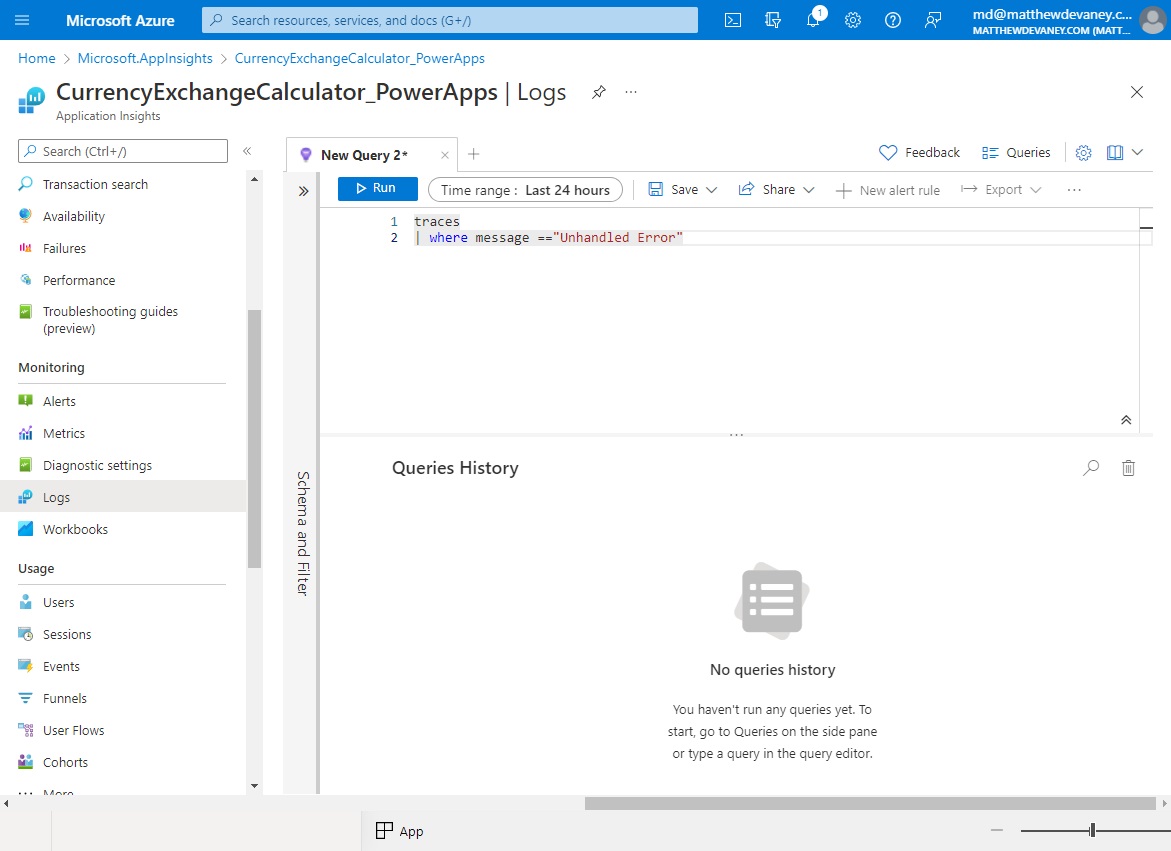 Power Apps OnError Property: Capture & Log Unexpected Errors