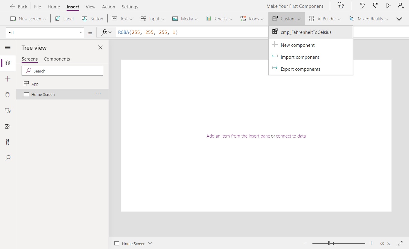 Make Your First Power Apps Canvas Component