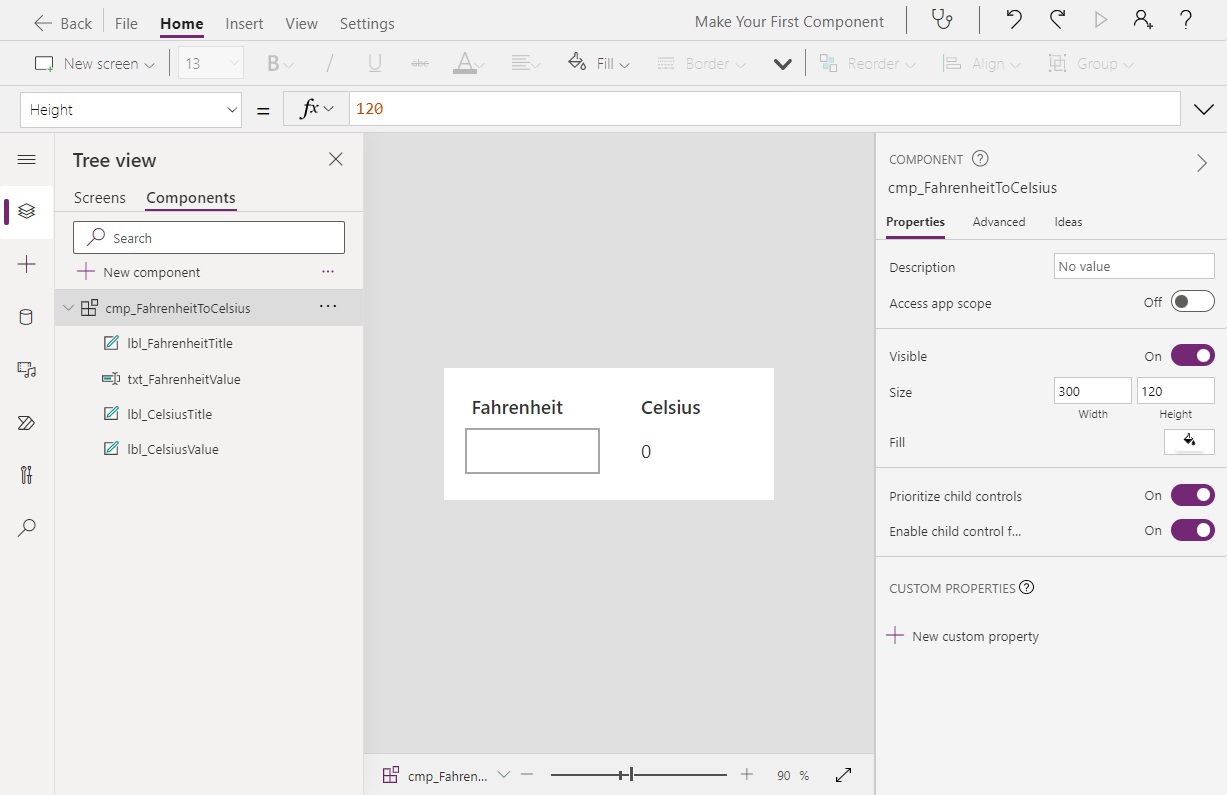 Make Your First Power Apps Canvas Component