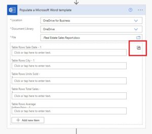Power Automate: Create Word Document With A Repeating Section