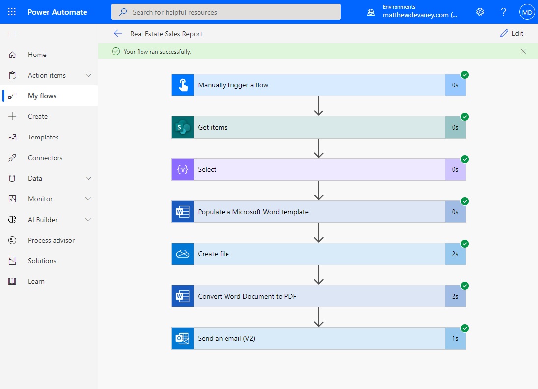 Power Automate: Create Word Document With A Repeating Section