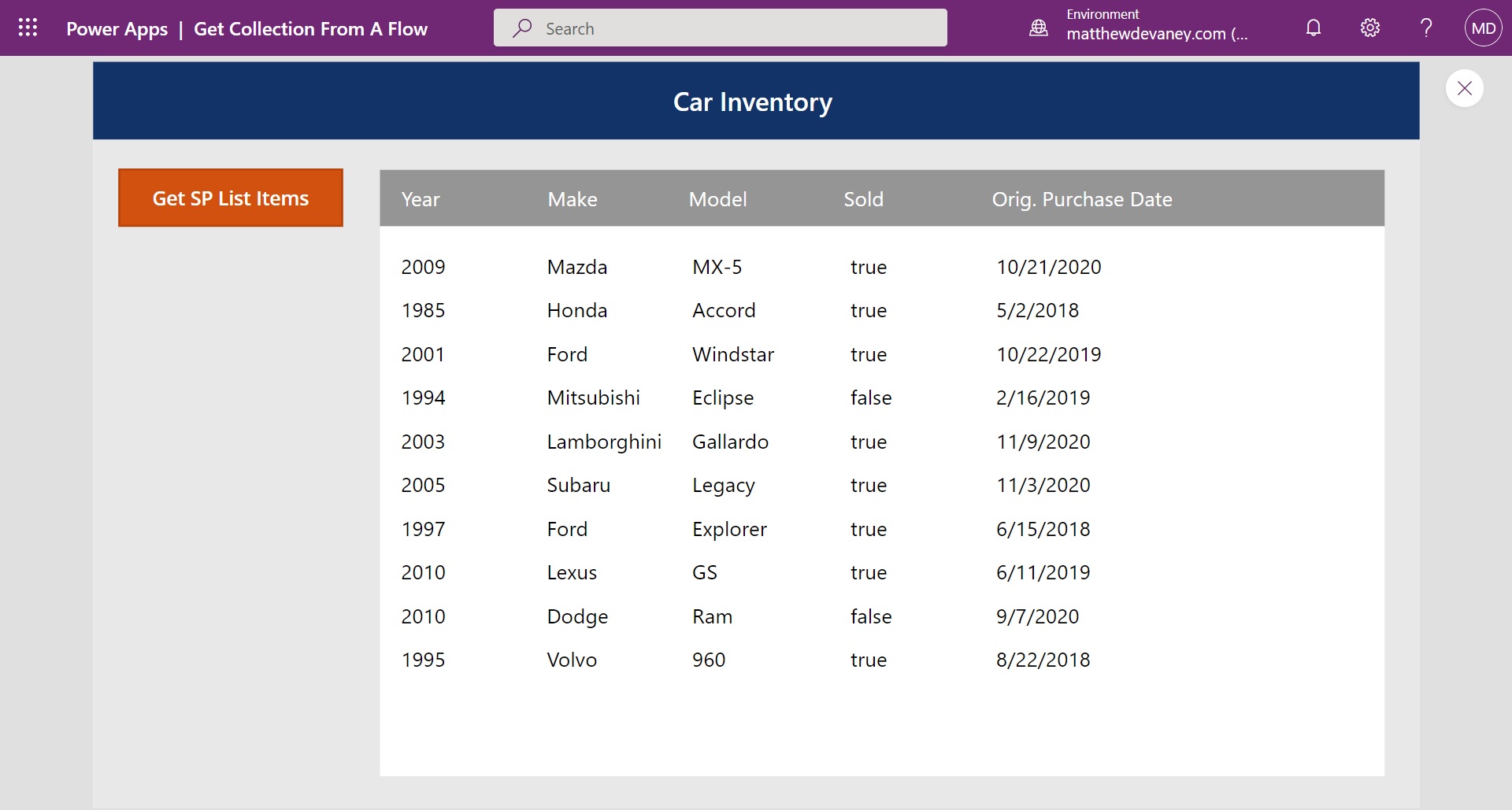 Power Apps ParseJSON Function: Get Collection From A Flow