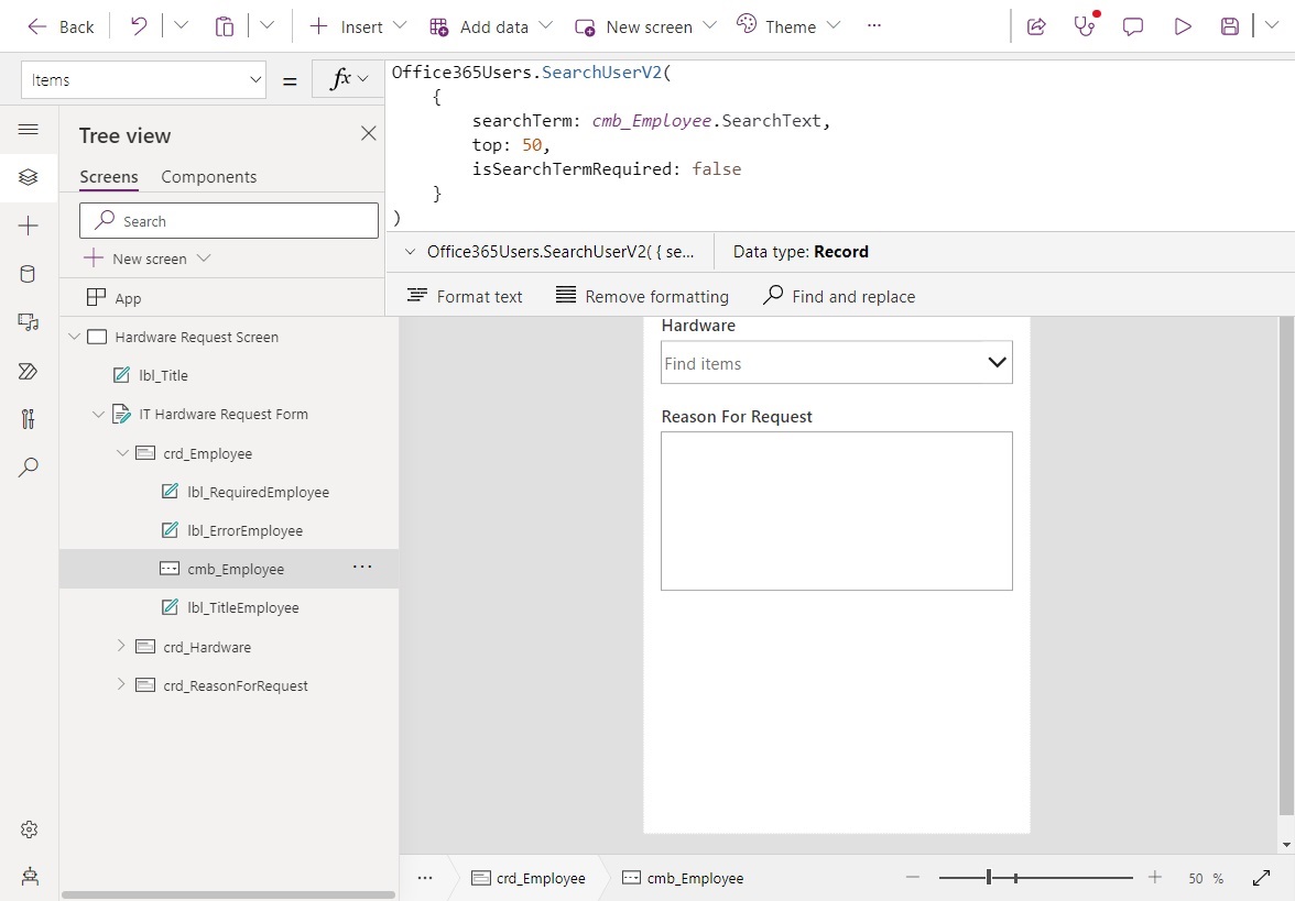 Power Apps People Picker Delegation Workaround