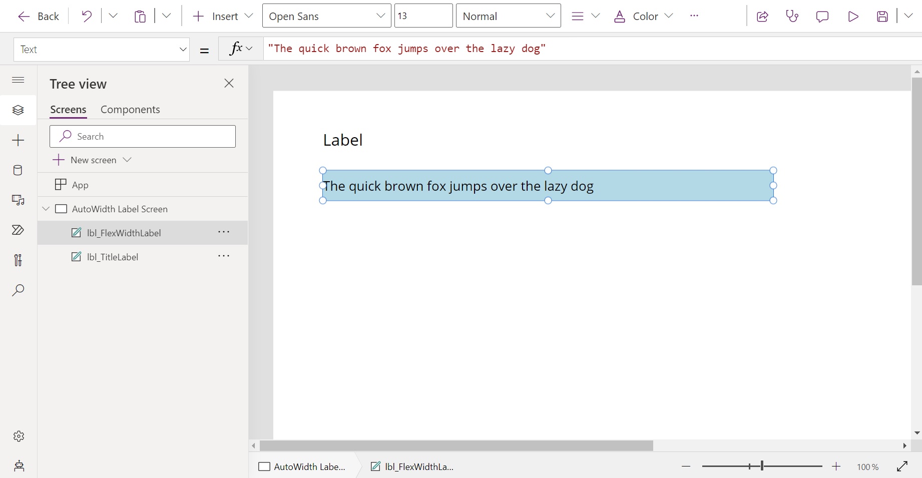 How To Make A Power Apps Auto-Width Label
