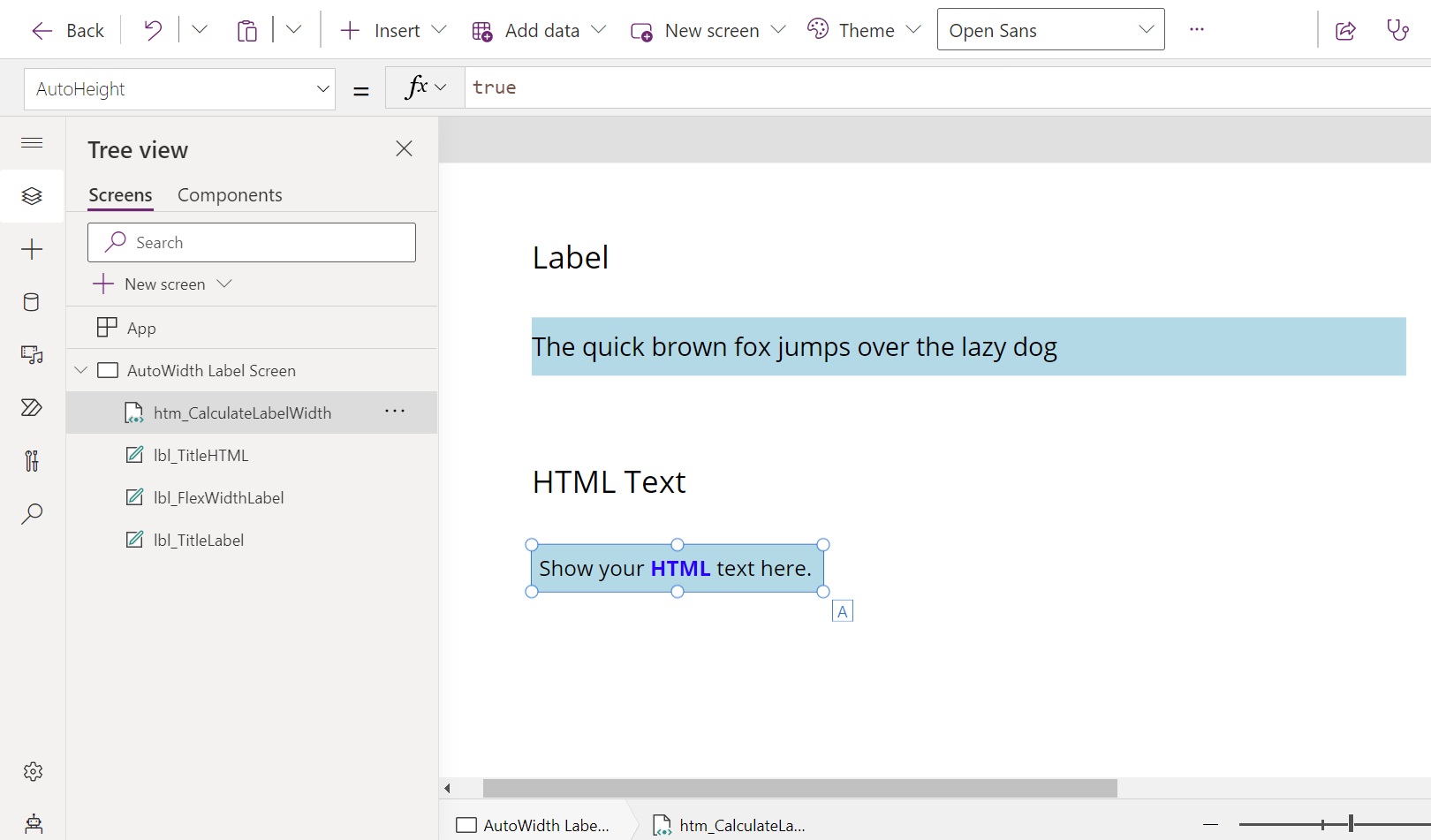 How To Make A Power Apps Auto-Width Label