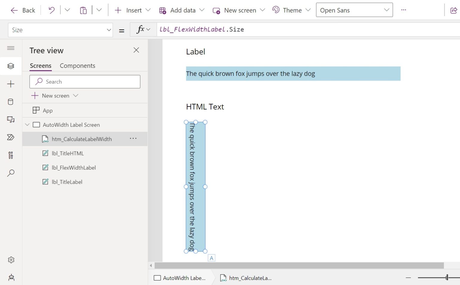 How To Make A Power Apps Auto-Width Label
