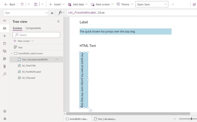 How To Make A Power Apps Auto-Width Label
