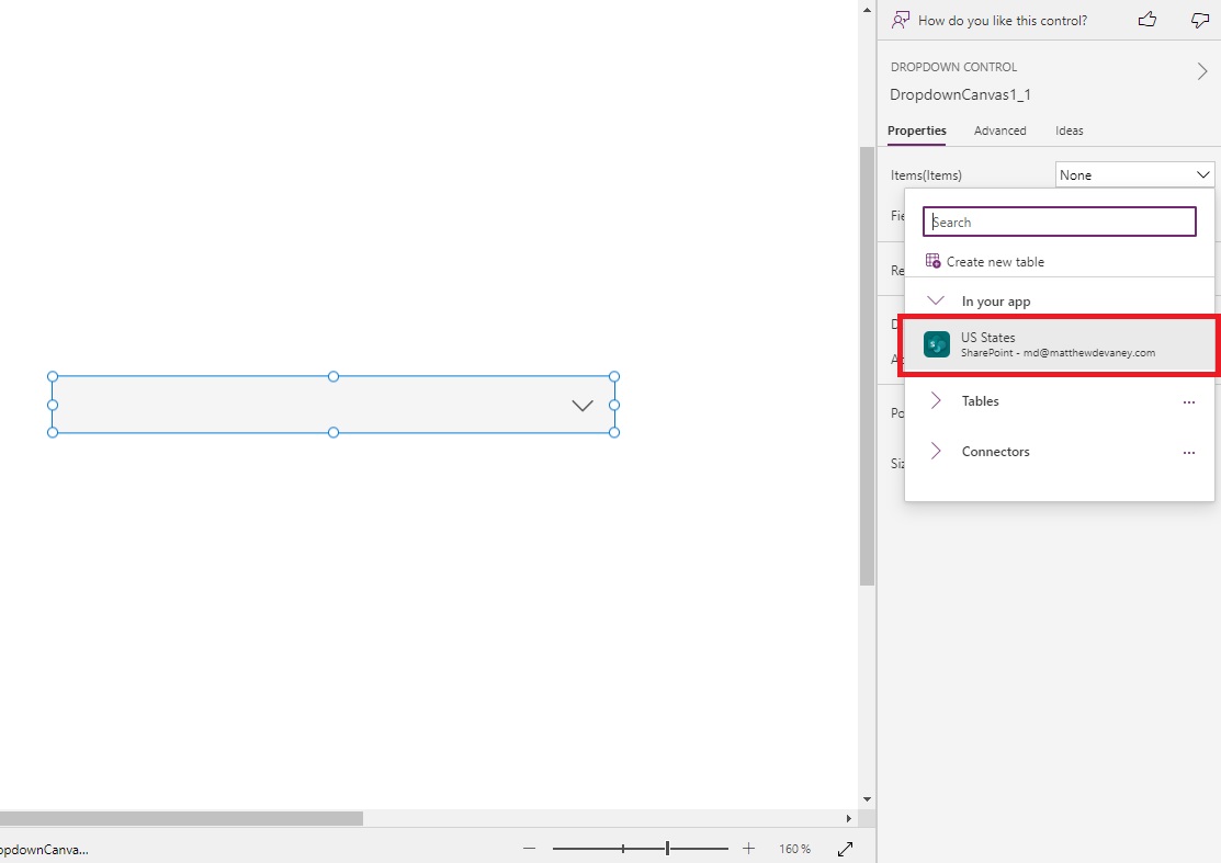 Power Apps Dropdown - Modern Controls - Matthew Devaney