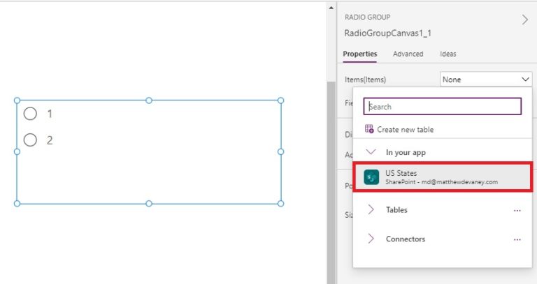 Power Apps Radio Group - Modern Controls - Matthew Devaney