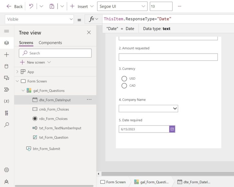 Power Apps Dynamic Forms - Generate Forms From Question List