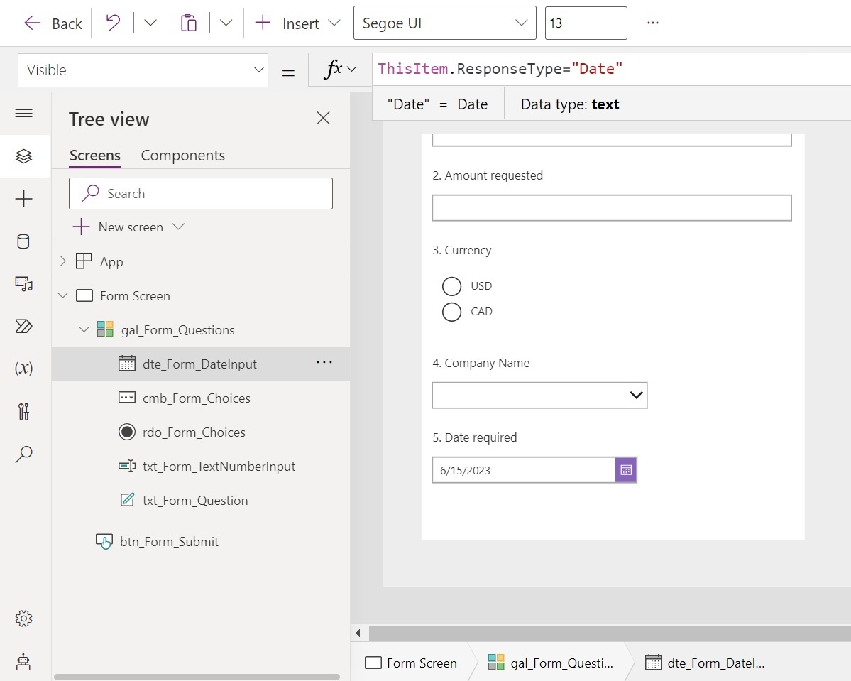 Power Apps Dynamic Forms - Generate Forms From Question List