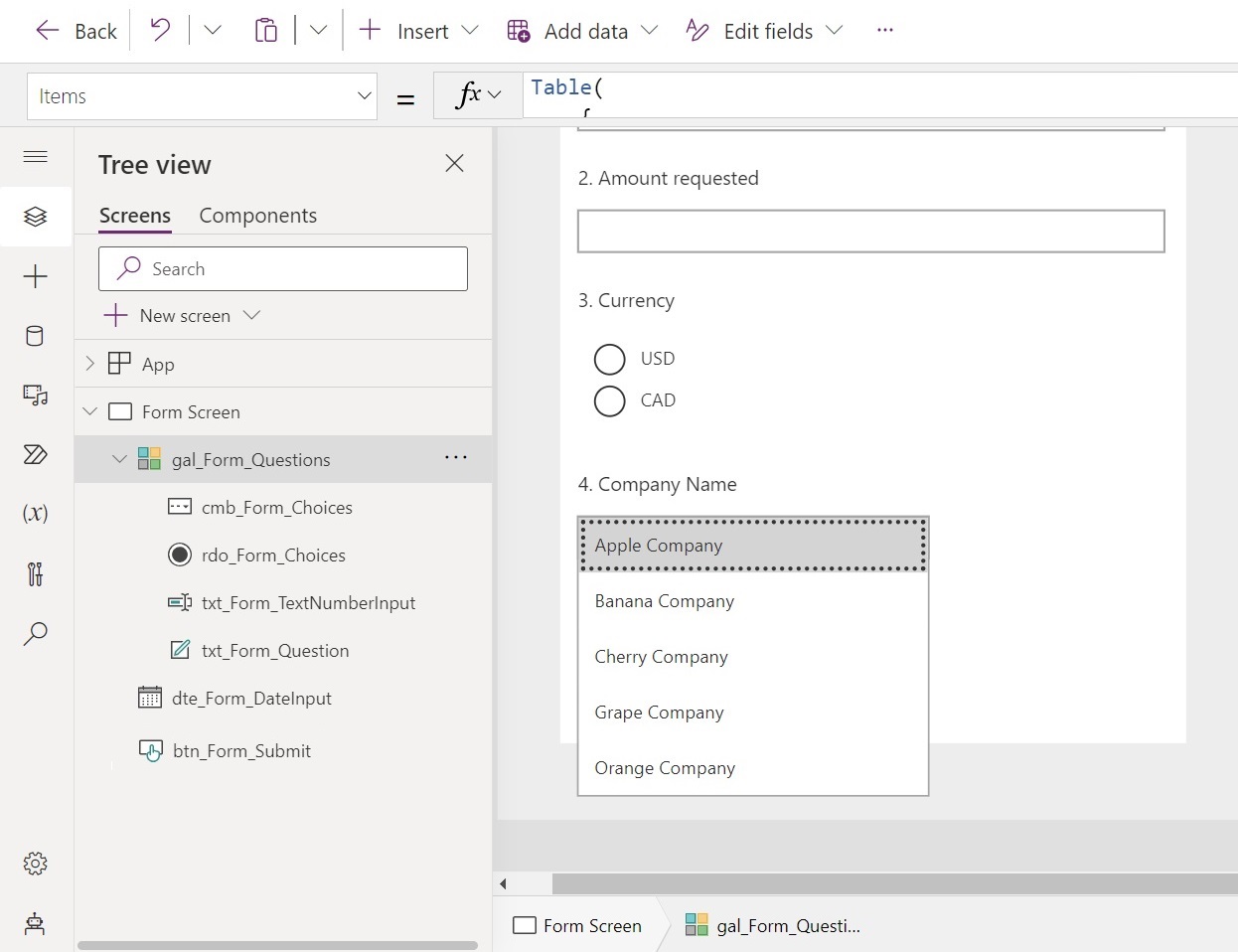 Power Apps Dynamic Forms - Generate Forms From Question List