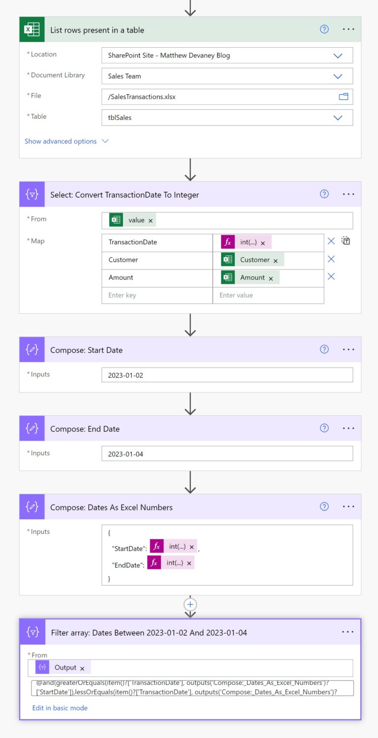 How To Filter Excel Table Rows In Power Automate: Text Numbers, Dates