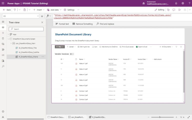 SharePoint Document Library In A Power Apps Custom Page