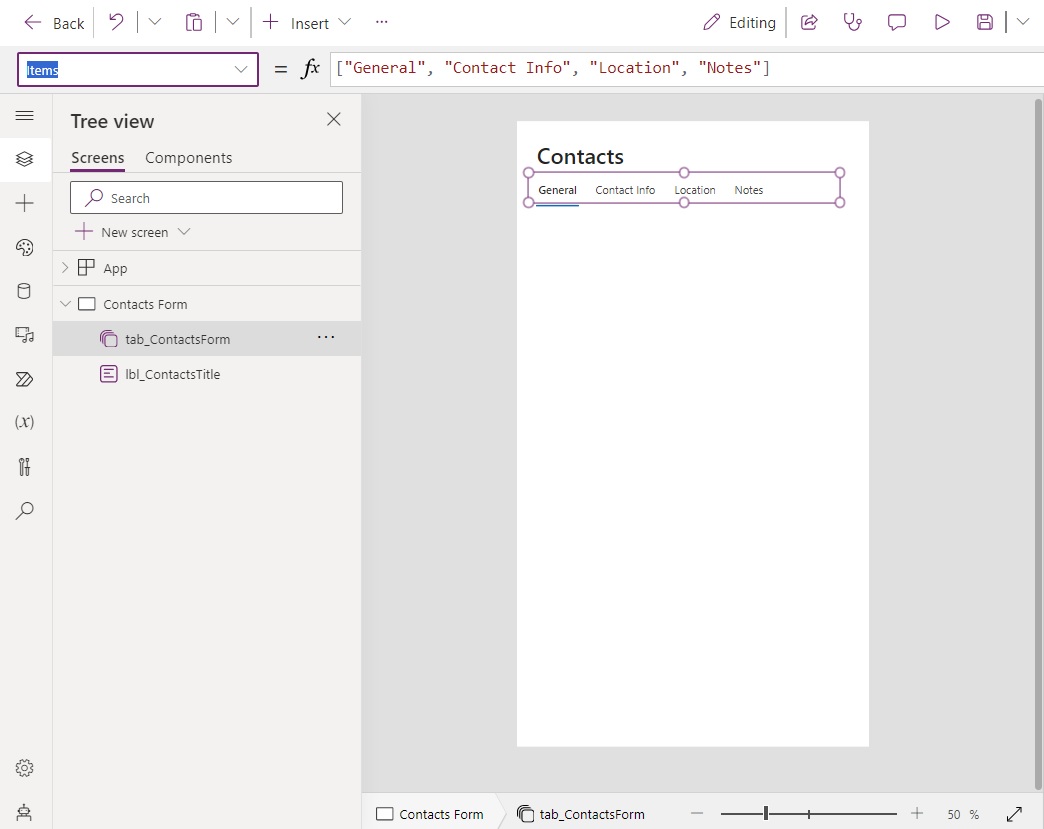 Power Apps Tabbed Form Using Tab List Modern Control