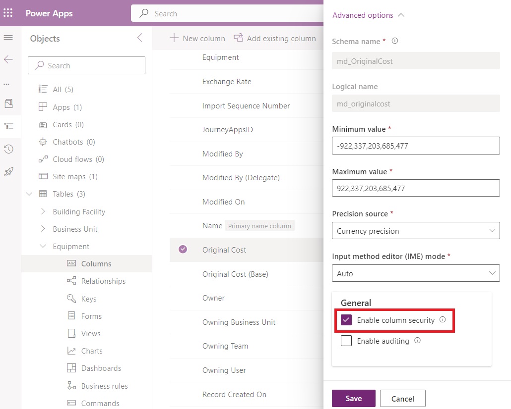 How To Enable Column Level Security In Dataverse