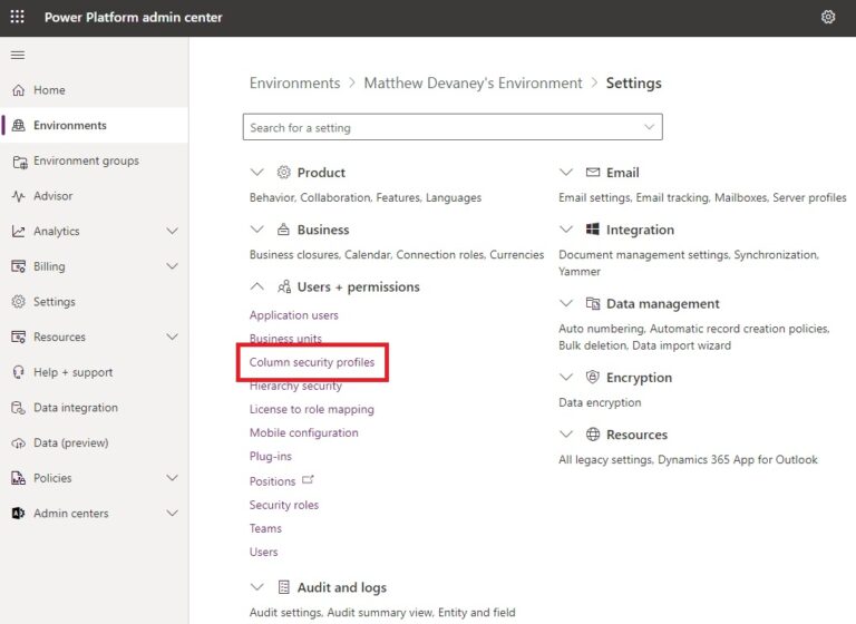 How To Enable Column Level Security In Dataverse
