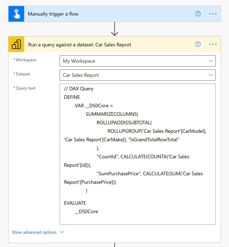 Power Automate Run A Query Against A Power BI Dataset