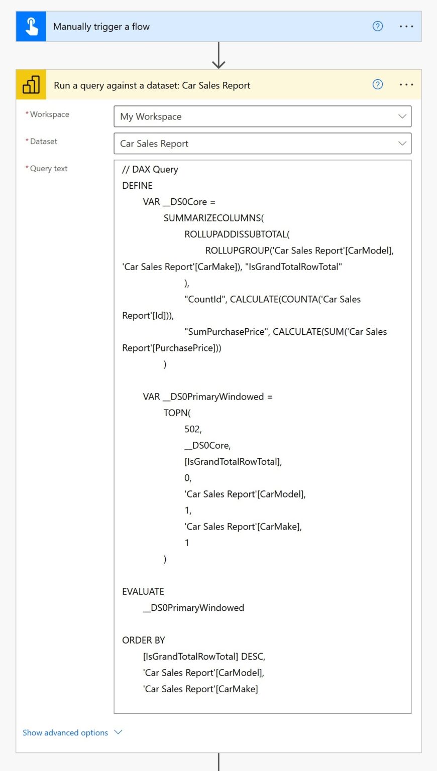 Power Automate Run A Query Against A Power BI Dataset