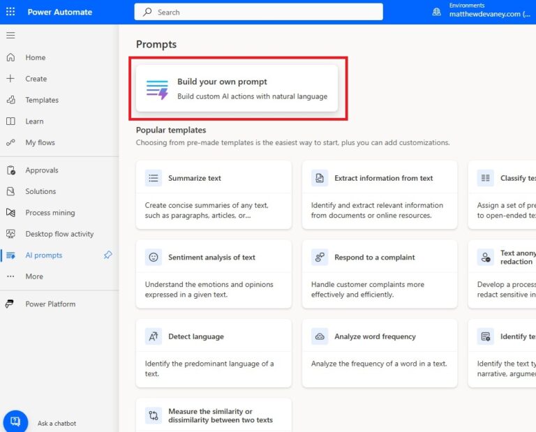 Power Automate: Perform An AI Prompt On A PDF Document