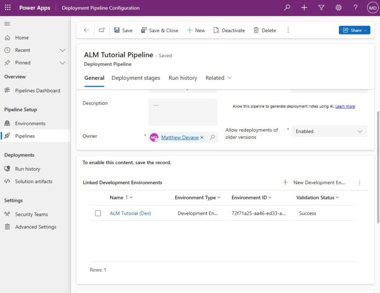 Create A Power Platform Pipeline - Matthew Devaney