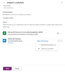 Import The Sample Solution Into The Dev Environment - Matthew Devaney