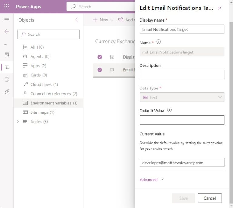 Import The Sample Solution Into The Dev Environment - Matthew Devaney