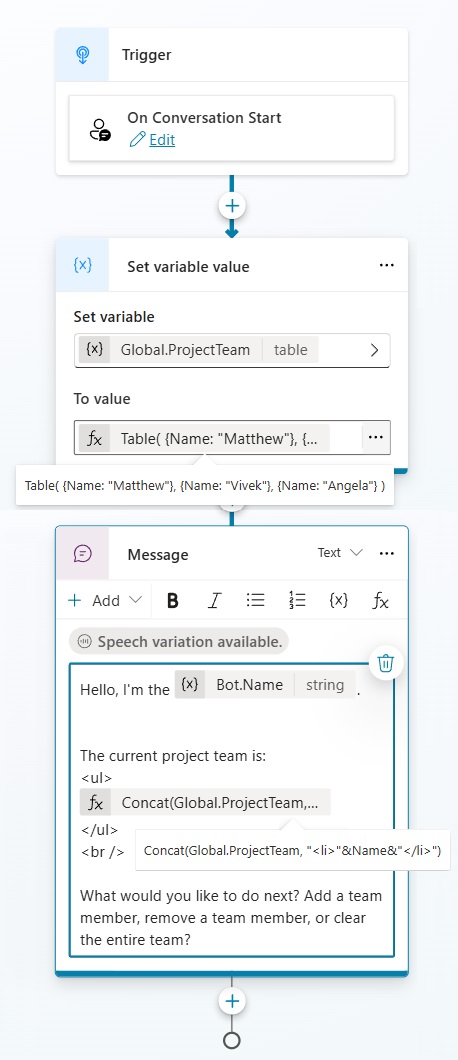 Add A Record To A Table Variable In Copilot Studio