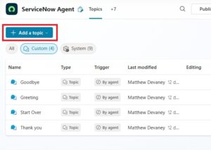Copilot Studio: ServiceNow Connect Knowledge Base + Incidents